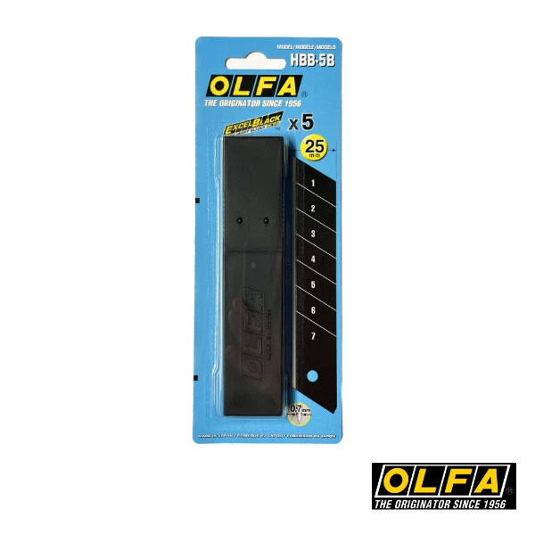 OLFA HBB-5B (5TLG.) ultra-scharfe schwarze Abbrechklingen Excel Black - 25mm EUR 8,75 - PicClick DE