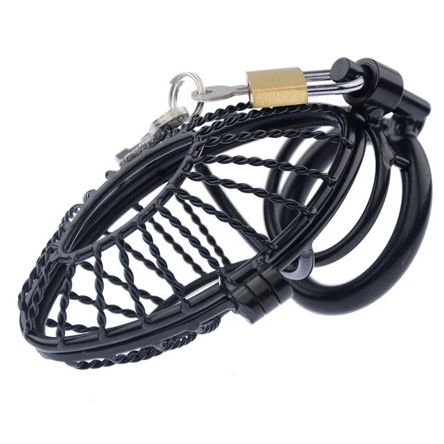SIMULATION MALE STAINLESS Steel Chastity Cage Arc Ring Restraint ...
