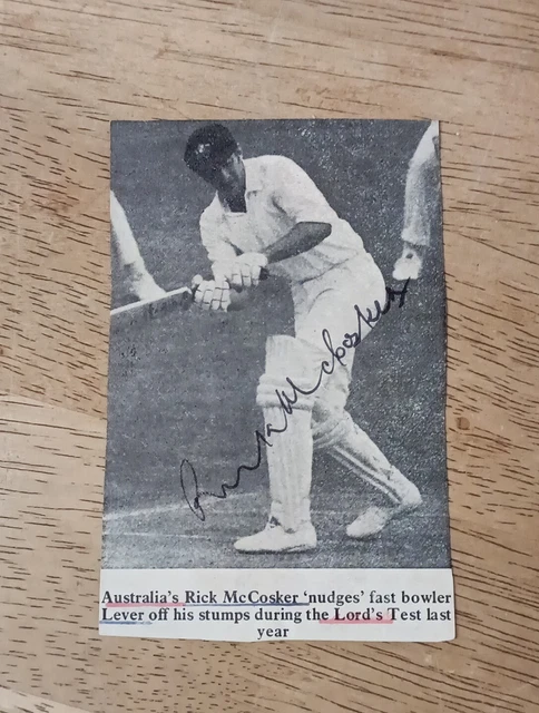 RICK MCCOSKER TEST Cricketer Australian Signature On Magazine Photo £2. ...