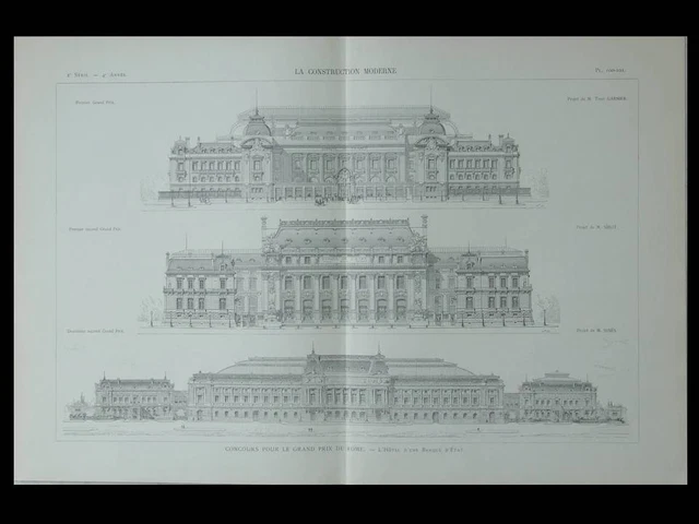 BANQUE - 1899 - Planche Architecture - Tony Garnier, Prix De Rome EUR ...