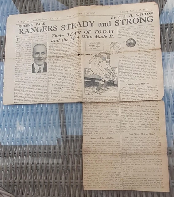 QUEENS PARK RANGERS football Evening Standard newspaper cutting 19th ...