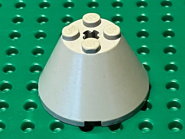 RARE LEGO OLDGRAY Cone 4x4x2 with Axle Hole ref 3943b / set 6950 6339 ...