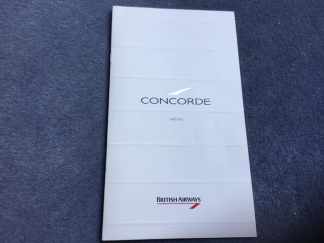 BRITISH AIRWAYS CONCORDE Charter Special Flight Menu LHR-LHR 1997 EUR ...