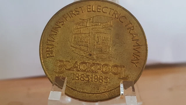BLACKPOOL. BRITAINS FIRST ELECTRIC TRAMWAY TOKEN 1885-1985 national ...