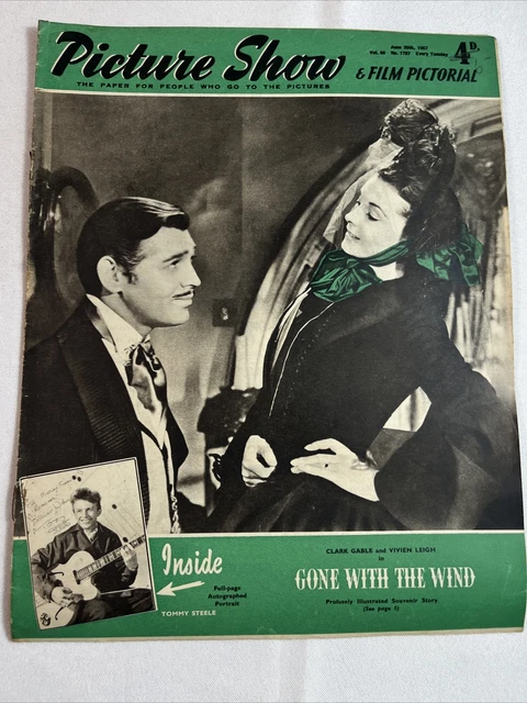 VINTAGE PICTURE SHOW Magazine 1957 Gone With The Wind Clarke Gable ...
