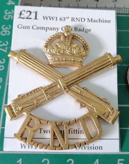 WW1 63RD ROYAL Navy Division. MACHINES GUN COMPANY Cap Badge. £21.00 ...