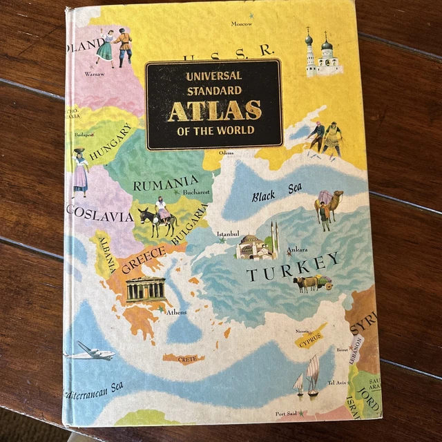 UNIVERSAL STANDARD ATLAS Of The World 1968 Maps, History VTG Estate ...