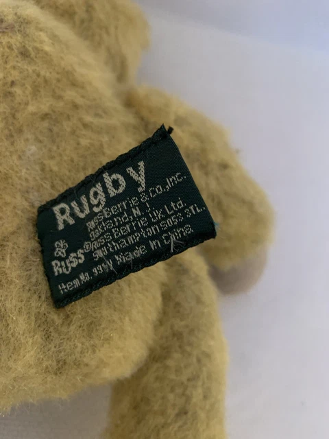RUSS BERRIE ‘RUGBY’ Teddy Bear Soft Toy Plush With Tags Judy Senk Bears ...