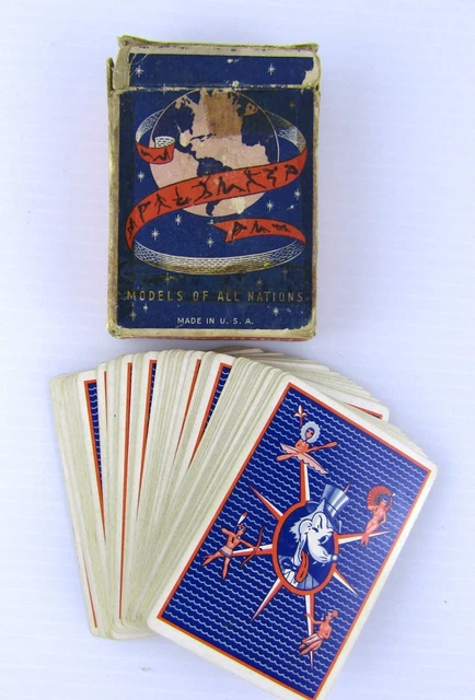 VINTAGE 1950S EXOTIC Models of All Nations Full 52ct Deck Of Cards ...