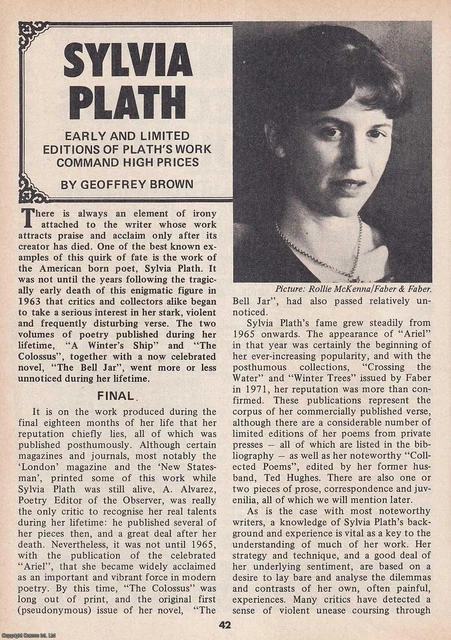SYLVIA PLATH. EARLY And Limited Editions Of Plath's Work. This Is An ...