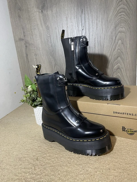 DR. MARTENS JETTA Hi Max Leather Platform Boots - Black Leather UK 5 £ ...