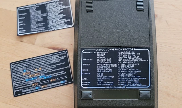 BACK LABEL FOR HP 35 / 45 / 55 / 65 / 67 Hewlett Packard Calculator EUR ...