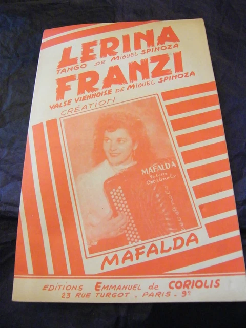 PARTITURA LERINA MIGUEL Spinoza Franzi Mafalda Foglio Musicale EUR 17 ...