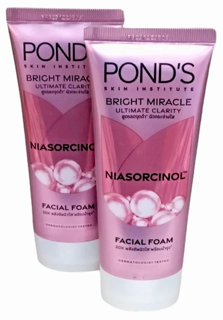POND'S FACIAL FOAM Bright Miracle Ultimate Clarity Niasorcinol 90g *2 ...