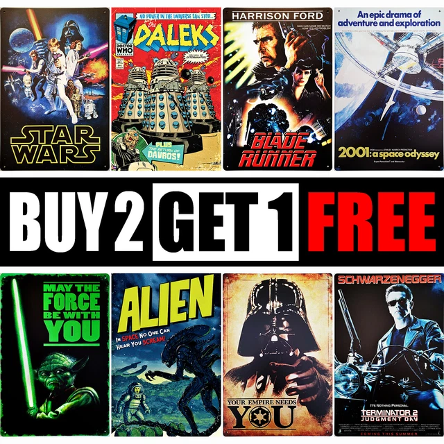 RETRO SCI-FI METAL plaque Tin sign Vintage film TV science fiction ...