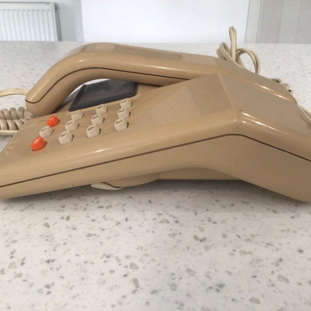 VINTAGE BRITISH TELECOM 1980's Beige Viscount Trim Telephone VGC ...