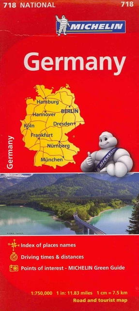 MICHELIN GERMANY MAP 718 (English) Folded Book EUR 21,07 - PicClick FR