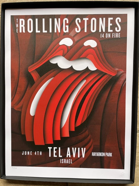 ROLLING STONES POSTER lithograph Poster 14 on fire Tour Tel aviv EUR ...