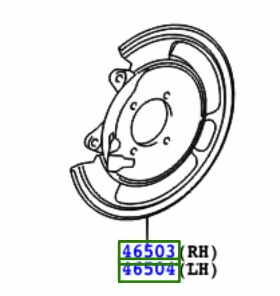 GENUINE TOYOTA COROLLA Verso Parking Brake Plate 46503-0F010 & 46504 ...