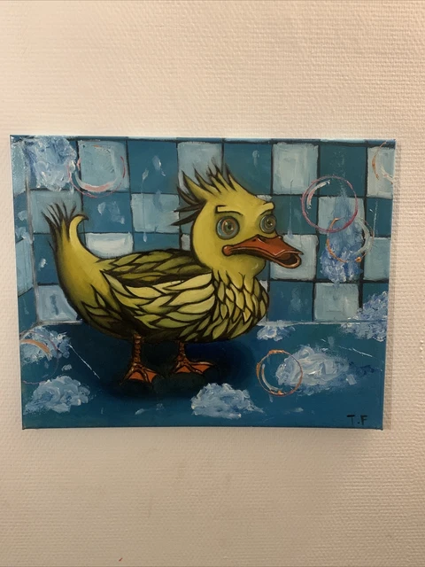 PEINTURE À L'HUILE Représentant Coin-coin le Canard Fait Par Trystan ...