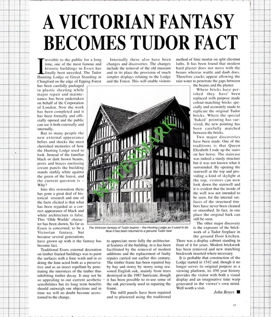 THE TUDOR HUNTING Lodge Chingford Essex - 1993 Article £7.51 - PicClick UK