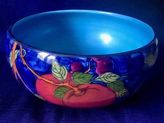 STUNNING MALING CORONET Newcastle-on-Tyne Deep Blue Fruit Decorated ...