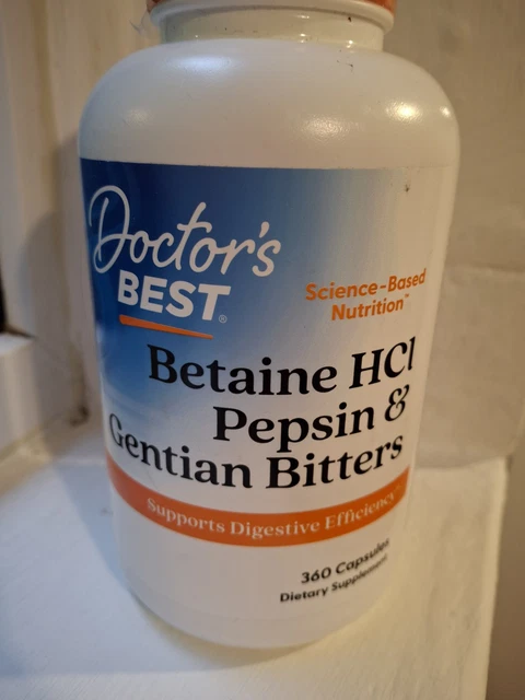 DOCTOR'S BEST BETAINE HCI Pepsin Gentian Bitters Capsules 360 Capsules ...