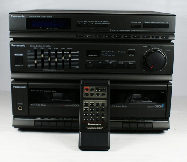 PANASONIC SA-HM35L COMPACT Audio System Tuner Cassette Player Remote ...