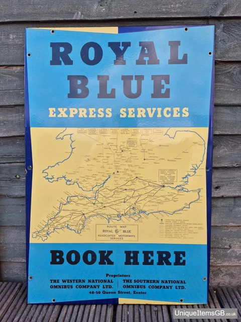 GENUINE ROYAL BLUE EXPRESS SERVICES Enamel Sign 30" x 20" £895.00 ...
