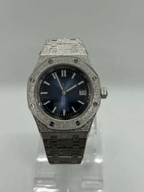 AP 41MM FROSTED Seiko Mod Blue Dial NH35 Automatic Movement Watch 🇬🇧 UK ...