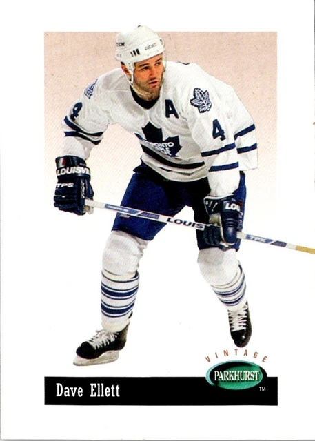 CARTE DE HOCKEY vintage 1994 Parkhurst Dave Ellett #V8 Toronto Maple ...