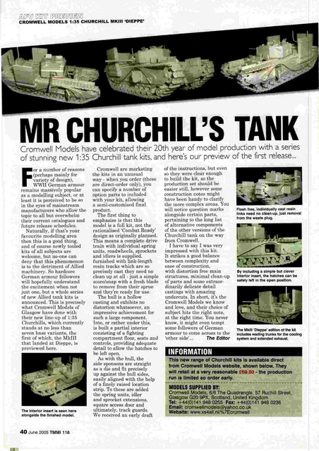 PPOT47 AFV MODEL Kit Review - Cromwell Modells 1:35 Churchill Mkiii ...