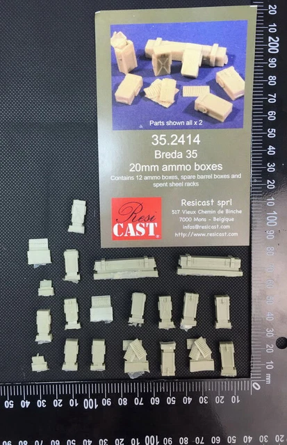 RESICAST 1/35 BREDA 35 20mm Wooden & Steel Ammo Boxes EUR 23,35 ...