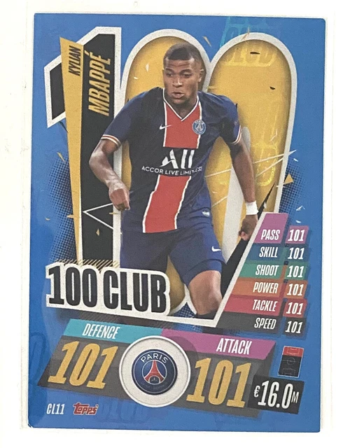 MATCH ATTAX 2020/21 Kylian Mbappe 100 101 Hundred Club No Cl11 £7.50 ...
