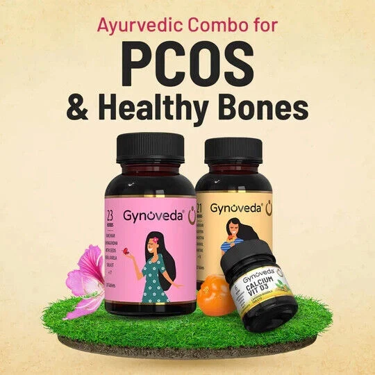 AYURVEDIC COMBO FOR PCOS with Delayed Cycles & Calcium Vit.D3 Healthy ...