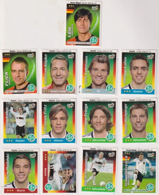 13 X FERRERO Hanuta Duplo Aufkleber - Team Sticker EM 2008 Fußball EUR ...