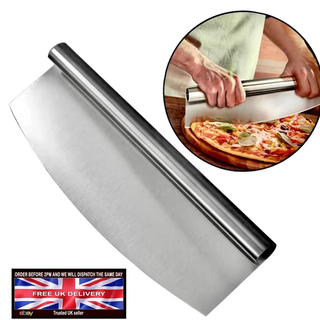 PIZZA CUTTER ROCKER Professional Slicer Stainless Steel Blade Kitchen ...