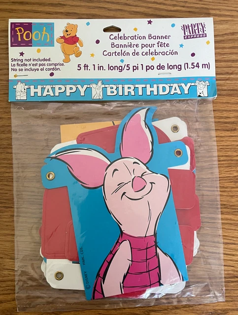 WINNIE THE POOH Happy Birthday Party Celebration Banner Wall Decoration ...