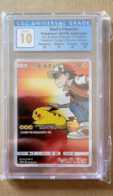 CGC 10 PRISTINE Japanese Pokemon Card Red's Pikachu 270/sm-p EUR 109,48 ...
