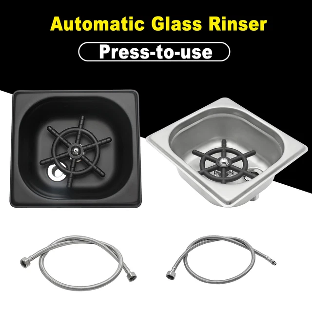 BAR COUNTER AUTOMATIC Glass Rinser High-Pressure Spray Cup Washer ...