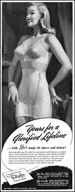 1947 Pinup Girl Model Formfit Lifeline Bra Girdle Vintage Art Print Ad L61 995 Picclick