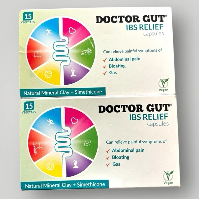 2X DR DOCTOR Gut IBS Relief Abdominal Pain Gas Bloating = 30 Capsules ...