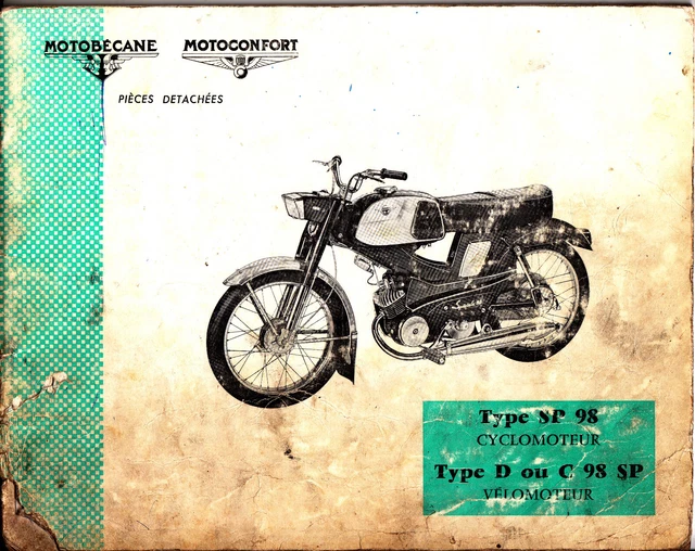 CATALOGUE DE PIÈCES détachées Motobécane SP 98, D ou C 98 SP février 1967 EUR 14,00 - PicClick FR