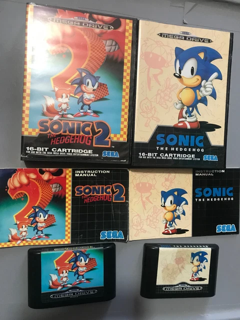SONIC THE HEDGEHOG 1 and 2 Boxed Complete - Sega Megadrive Games Bundle ...