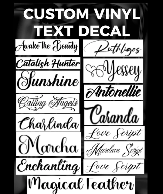 CURSIVE CUSTOM TEXT Vinyl Decal Sticker Script | Personalized Lettering ...
