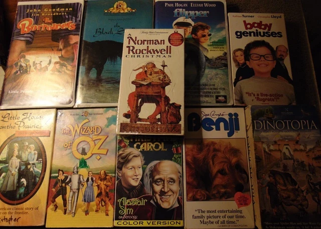 LOT DE 10 bandes VHS de films familiaux assorties - étalon noir Benji ...