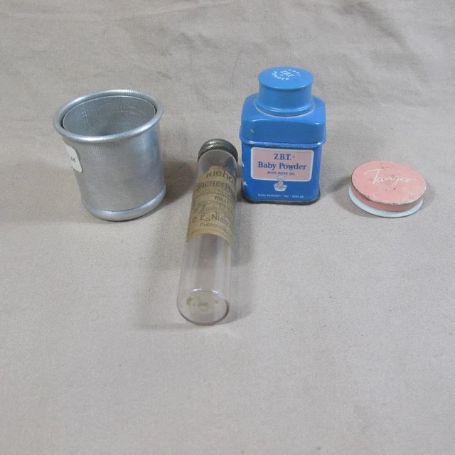 VINTAGE SAMPLE Z.B.T. Baby powder Tin, Sachet Powder Glass Tube, Tangee ...