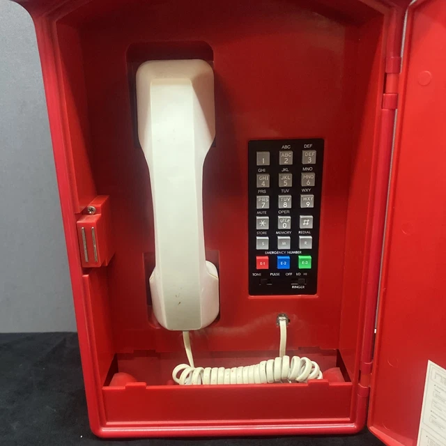 FIRE ALARM EMERGENCY Box Novelty Push Button Telephone Red RANDIX FB ...