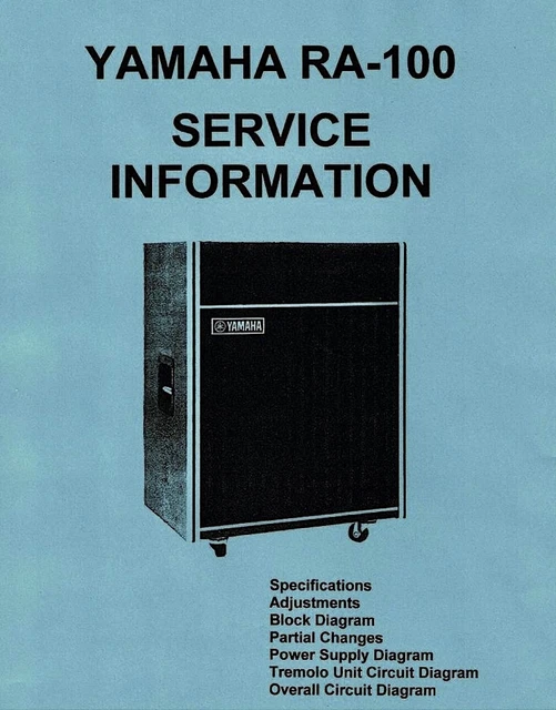 YAMAHA RA-100 AMP Service Manual Circuit Schematic Diagrams PLUS Owner ...
