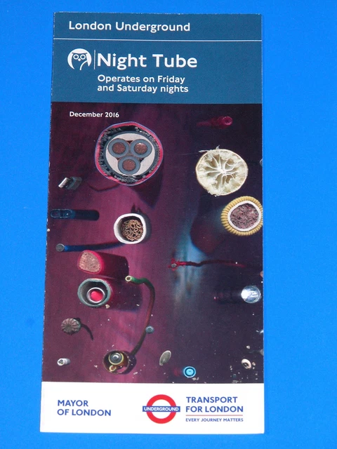 LONDON UNDERGROUND NIGHT Tube Map December 2016 - Mint Condition £3.95 ...